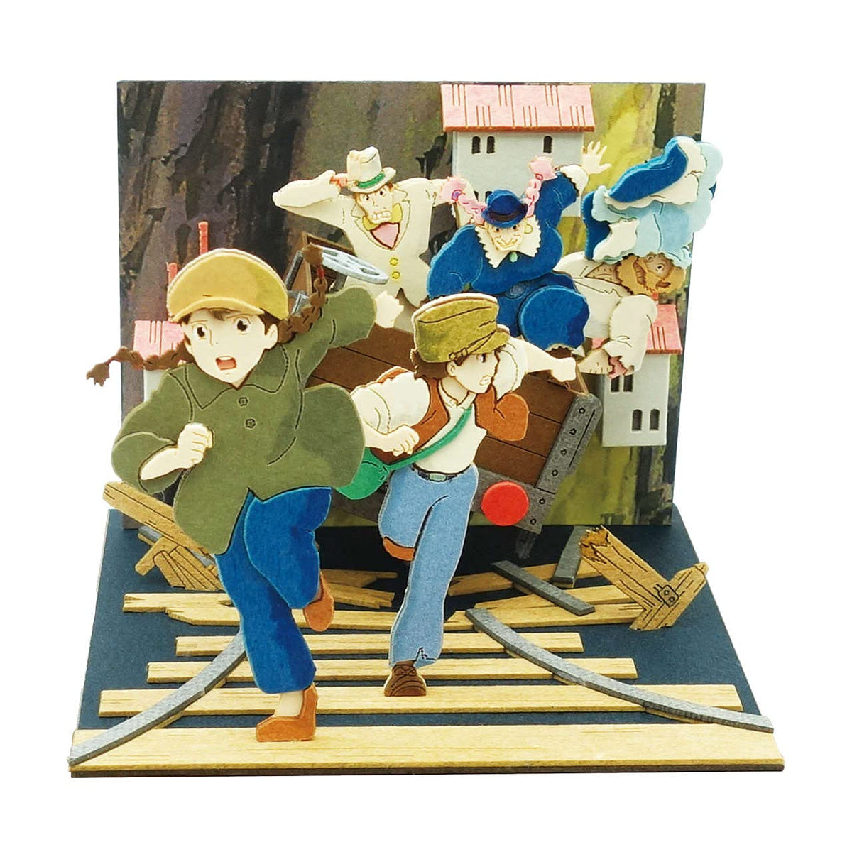 Laputa Castle in the Sky Papercraft Theta and Pazu Flee Ghibli Mini MP ...