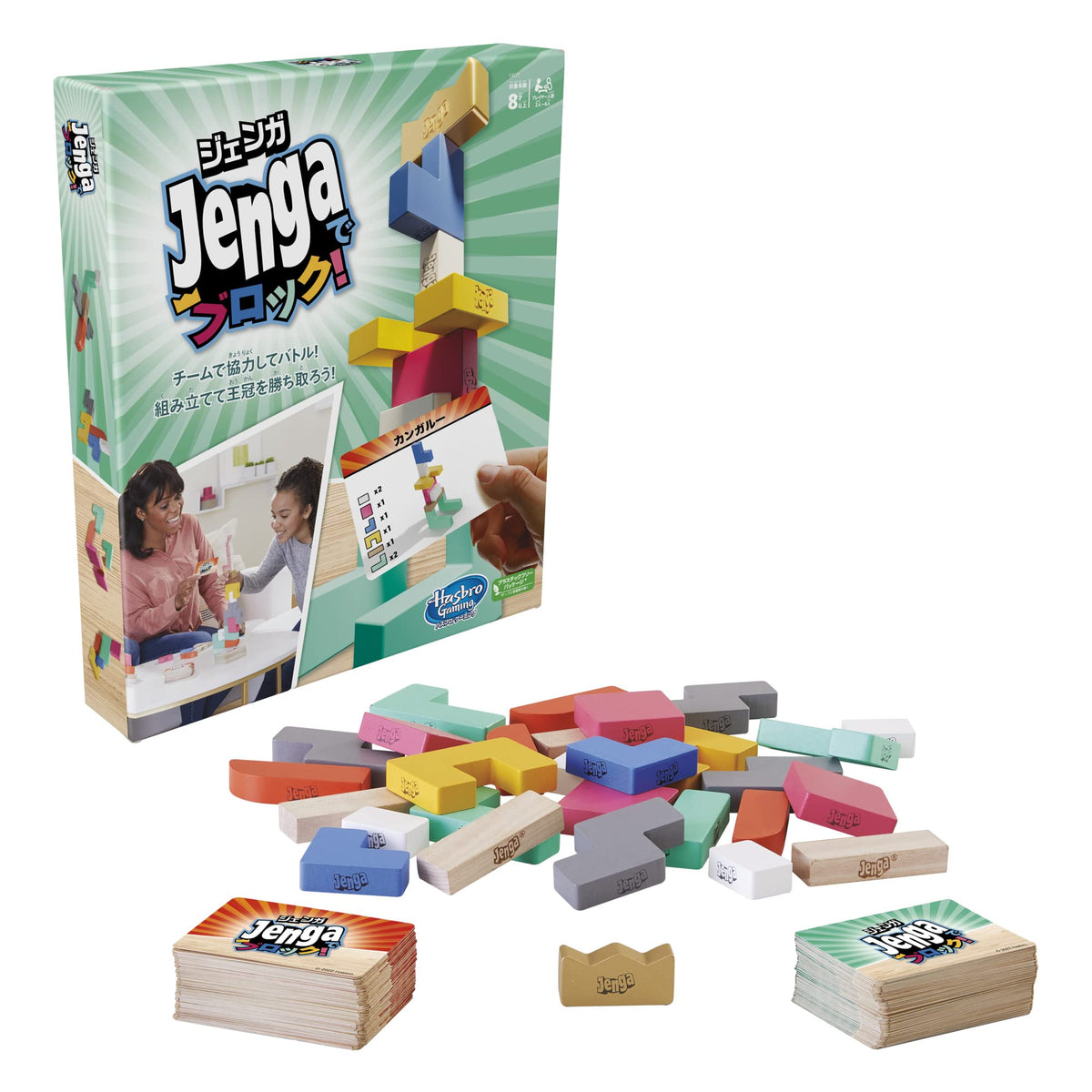 Jenga Block Stacking Game Wooden Blocks Tower Balancing for Ages 8+ ‎F ...