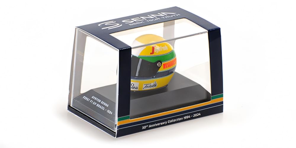 Mini Champs 1/8 PMA Helmet Ayrton Senna Brazilian GP 1984 F1 Debut wit ...