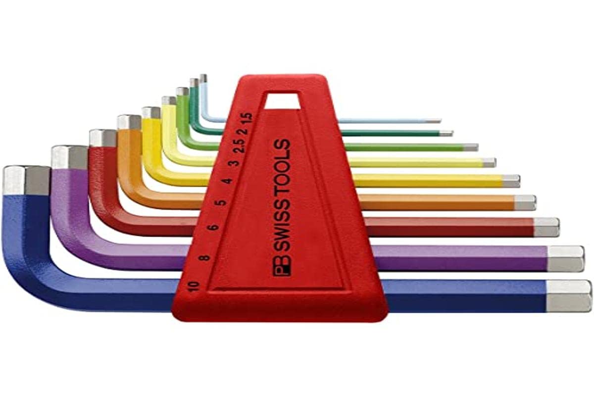 PB Swiss Tools Rainbow color-coded Hex Key Set sizes 1.5-10mm 210H-10R ...