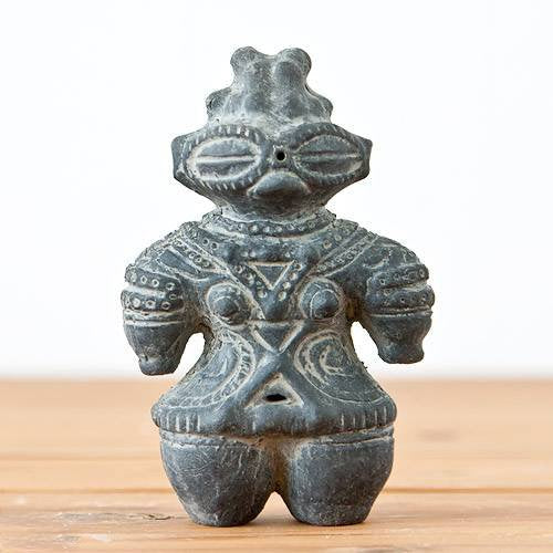Japanese Haniwa Dogu Jomon period Earthen figure Doll Ancient Black 11 ...