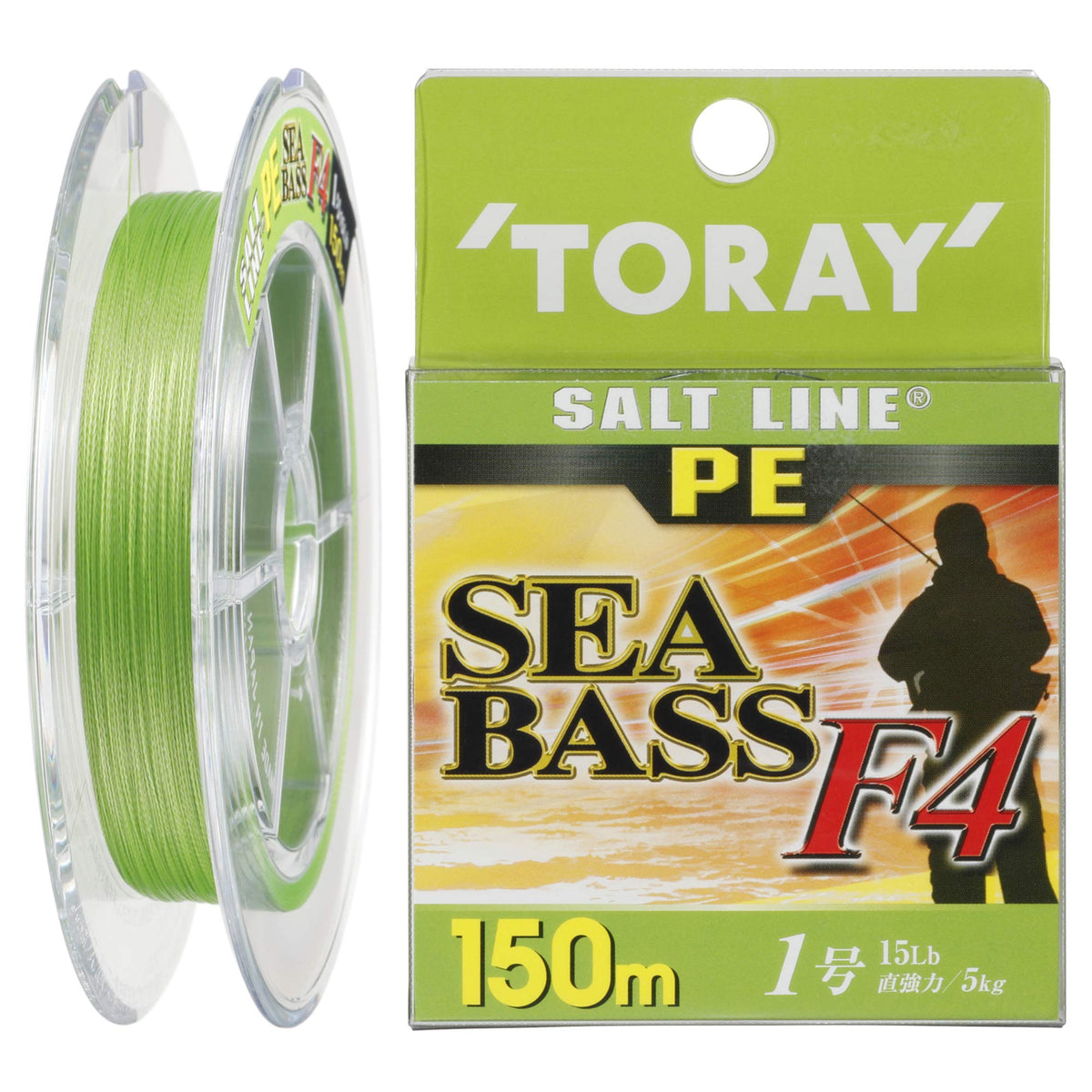 TORAY Salt Line PE Sea Bass F4 150m 15lb #1 Light Green Fishing Line N ...