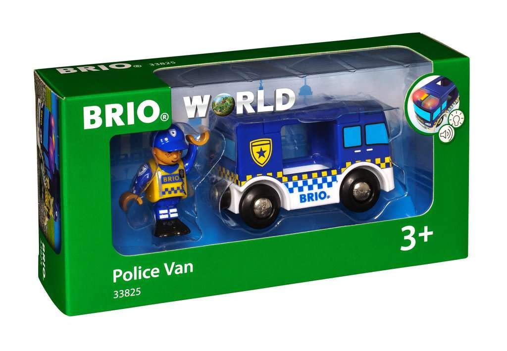 BRIO WORLD Light & Sound Police Truck 33825 ABS Blue Battery Powered B ...