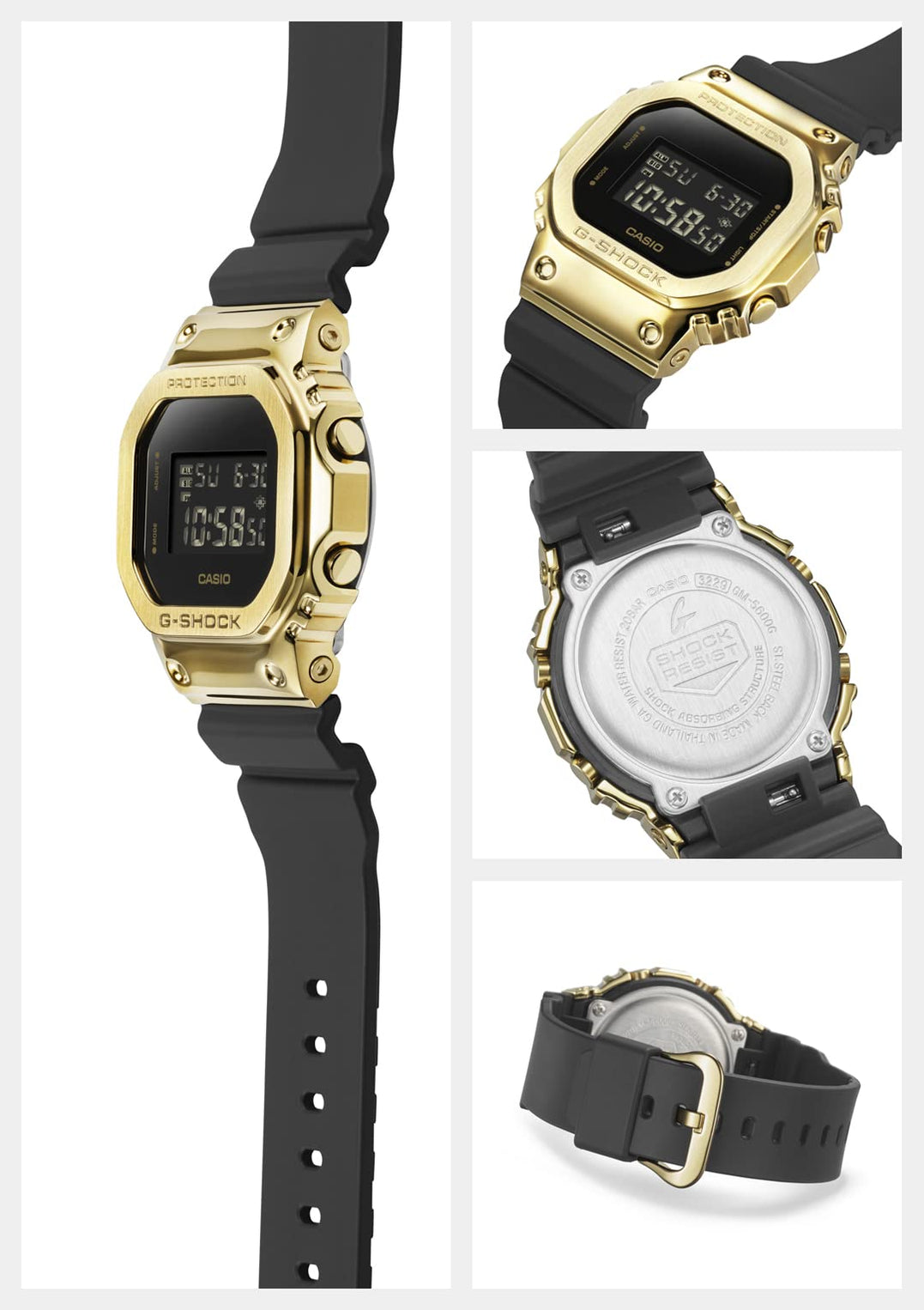 CASIO G-SHOCK GM-5600G-9JF Men's Watch Black Resin Band Stopwatch Time ...