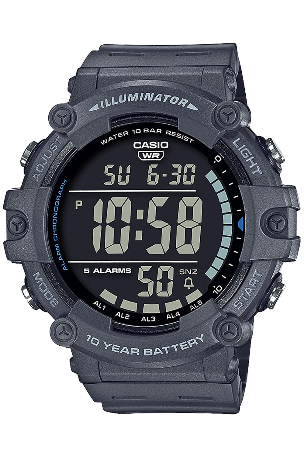 Casio Watch Collection Men's Gray AE-1500WH-8BJF Full Auto Calendar Re ...